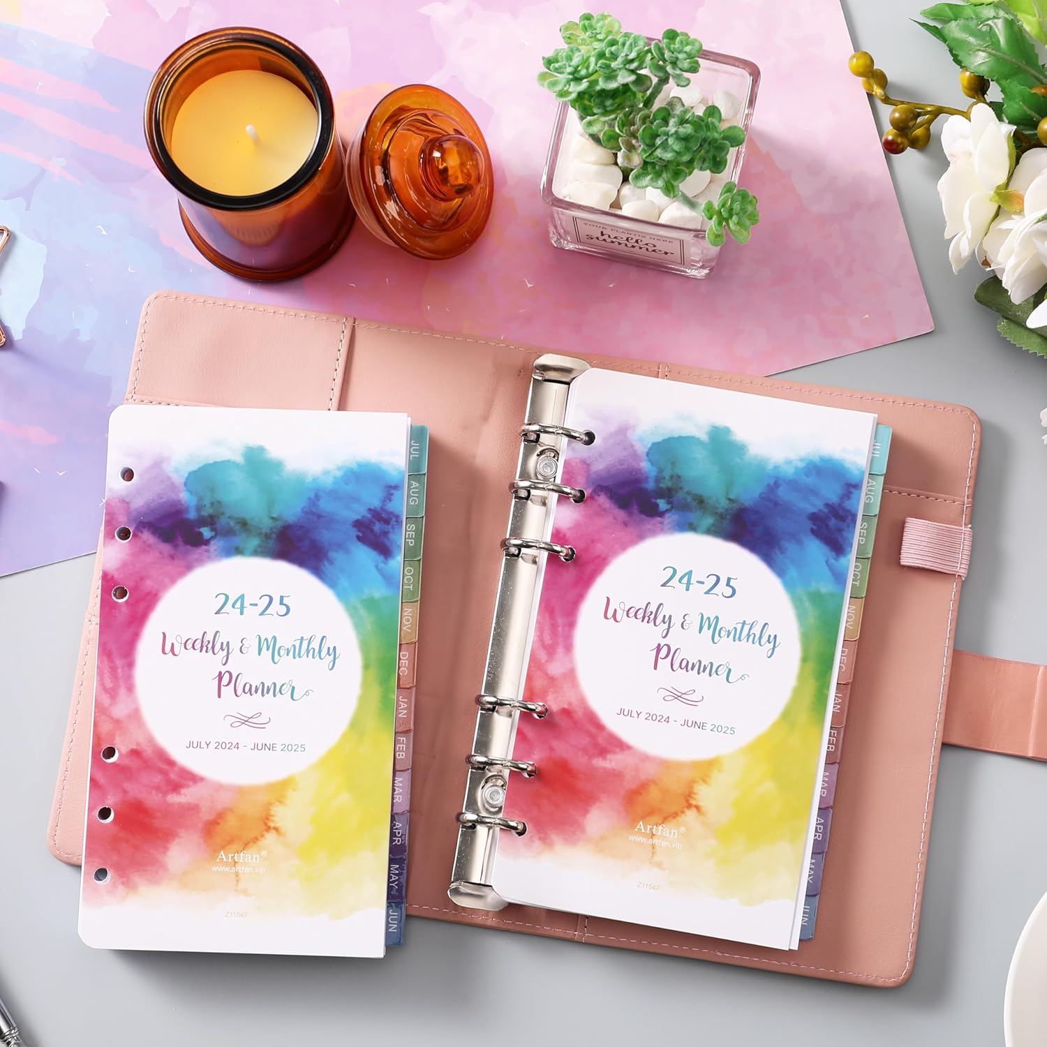 2024 Planner Refills - Weekly and Monthly, A6 Size, Watercolor Ink in ...