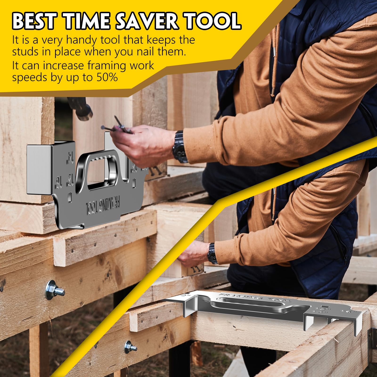 Snapklik.com : 12/14/16-Inch Framing Tools,Stud Master 16 Framing Spacing Tool,Stud Spacer 16 ...