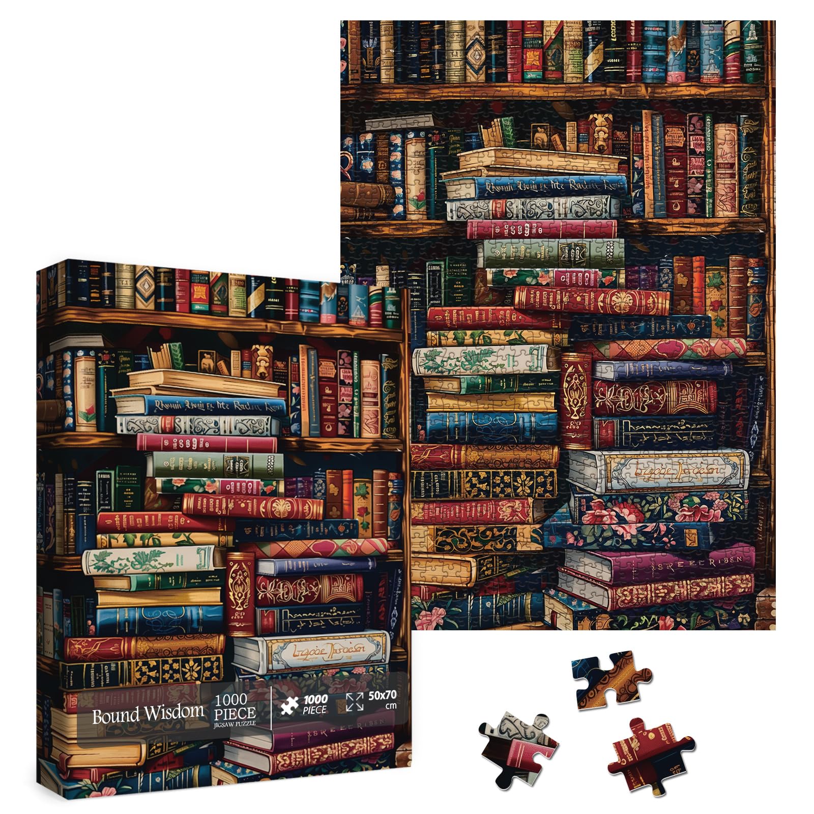 Amazon.com: Vintage Library Bookshelf Jigsaw Puzzle 1000 Piece for ...