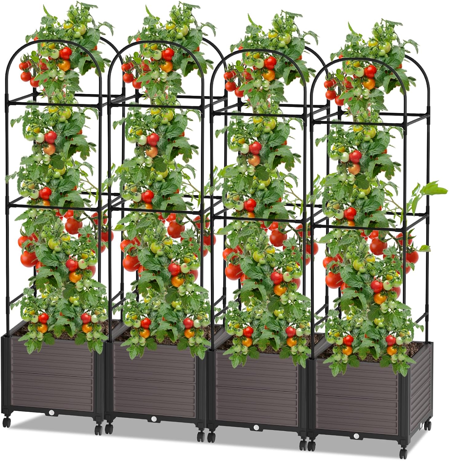 Amazon.com: UrGROWA Raised Garden Bed Planter Box with Trellis, 61 ...