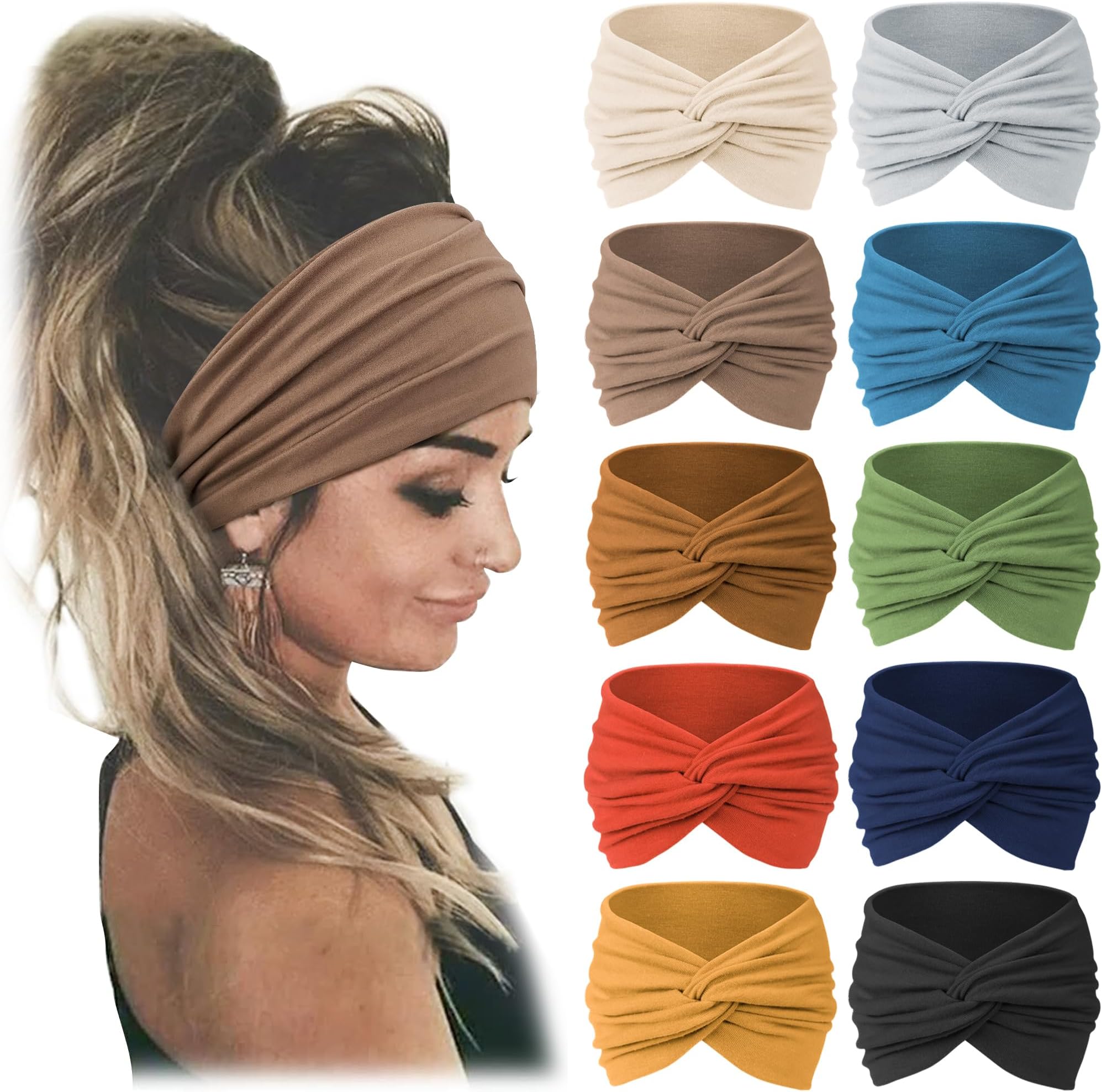Amazon.com : Jesries 10 PCS Women Headbands African Wide Hair Wrap ...