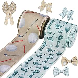 Amazon.com: 2 Rolls Golf Ribbon - 2.5 Inch x 5 Yards Each,Golf Balls ...