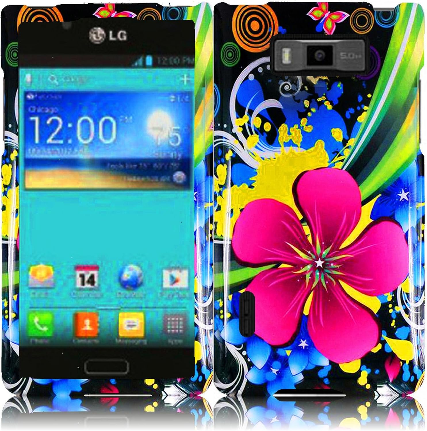 For LG Splendor Venice US730 Hard Design Cover Case Eternal Flower ...