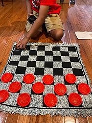 Amazon.com: Giant Checkers Board Game and Jumbo Tic Tac Toe 3-in-1 Set ...