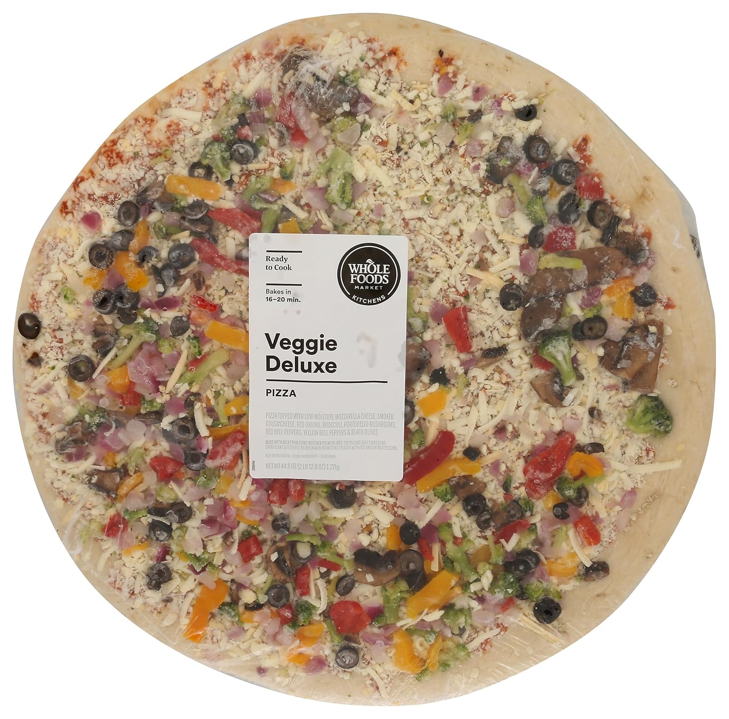 Amazon.com: WHOLE FOODS KITCHENS Veggie Deluxe Deli Pizza 16in, 44.8 OZ ...