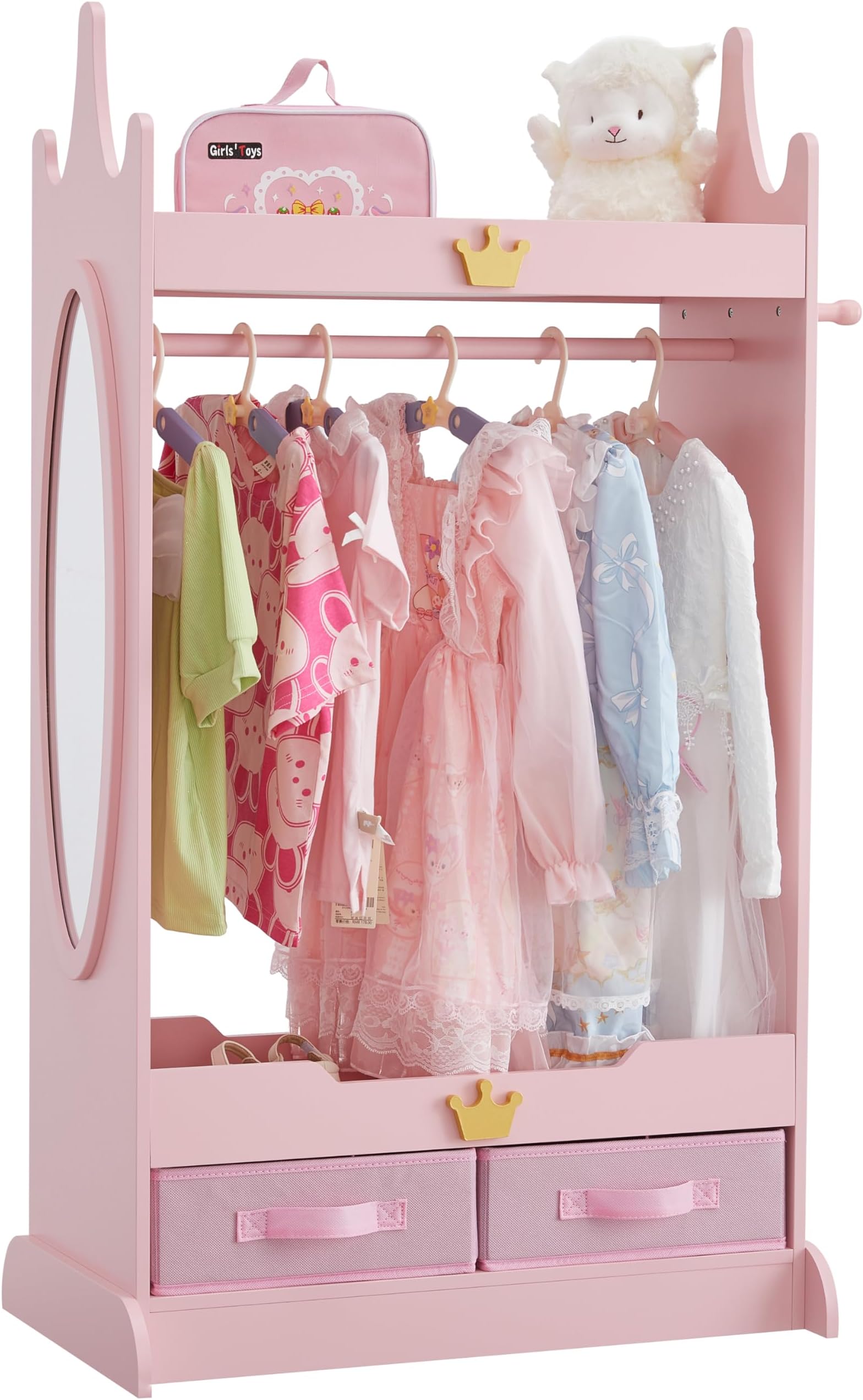Amazon.com: GTOLV Kids Dress Up Storage with Mirror, Kids Armoire with ...