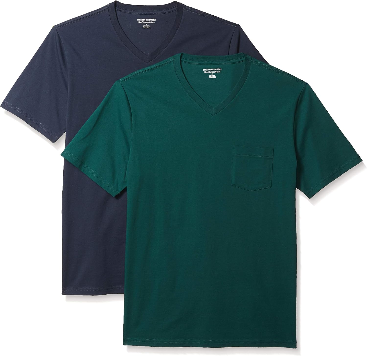 Amazon Essentials Men's Slim-Fit Short-Sleeve V-Neck Pocket T-Shirt ...