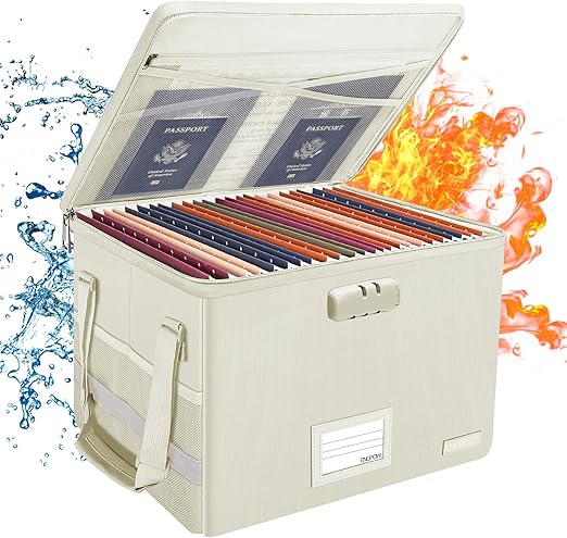 Amazon.com : ENGPOW File Box with Lock, Fireproof Document Box with ...