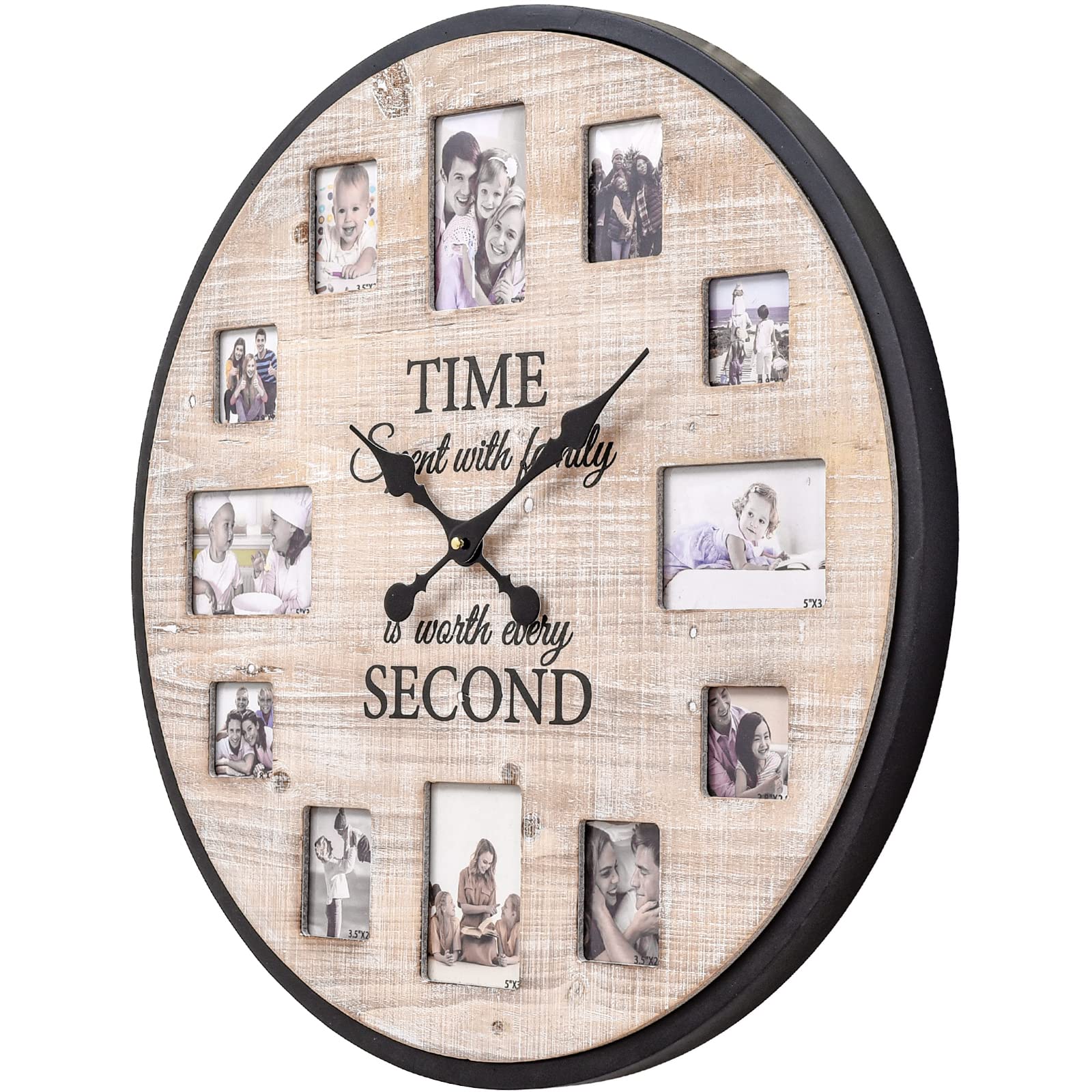 MODE HOME Large Wall Clock, Vintage Rustic Wall Clocks Battery Operated ...