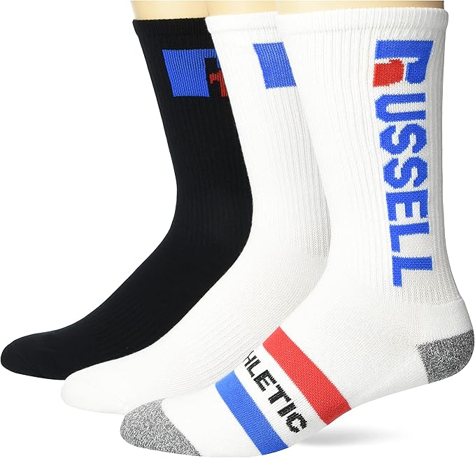 Russell Athletic Unisex's Raa31050c3uc001 Socks, White, Medium : Amazon ...