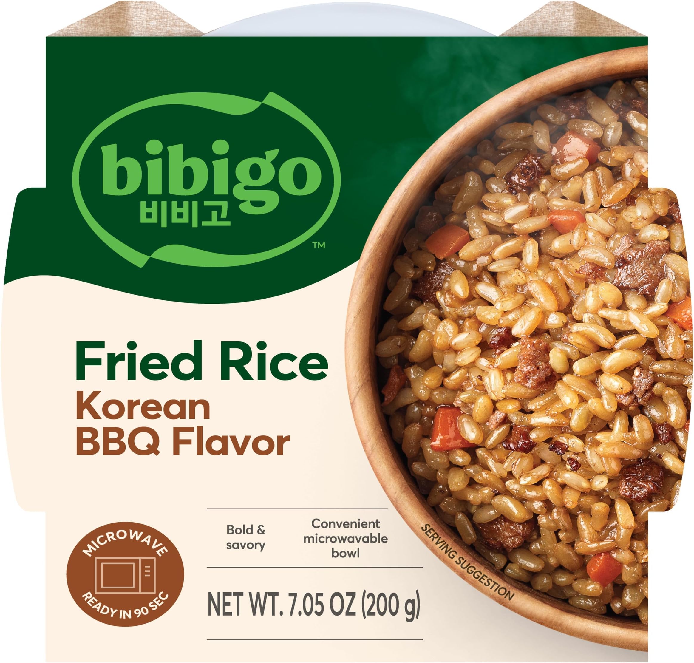 Amazon.com: Bibigo Korean BBQ Flavor Fried Rice, Microwavable, Zero ...