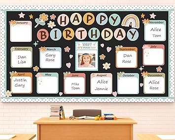 Boho Birthday Classroom Decor Happy Birthday Bulletin Board Decorations ...