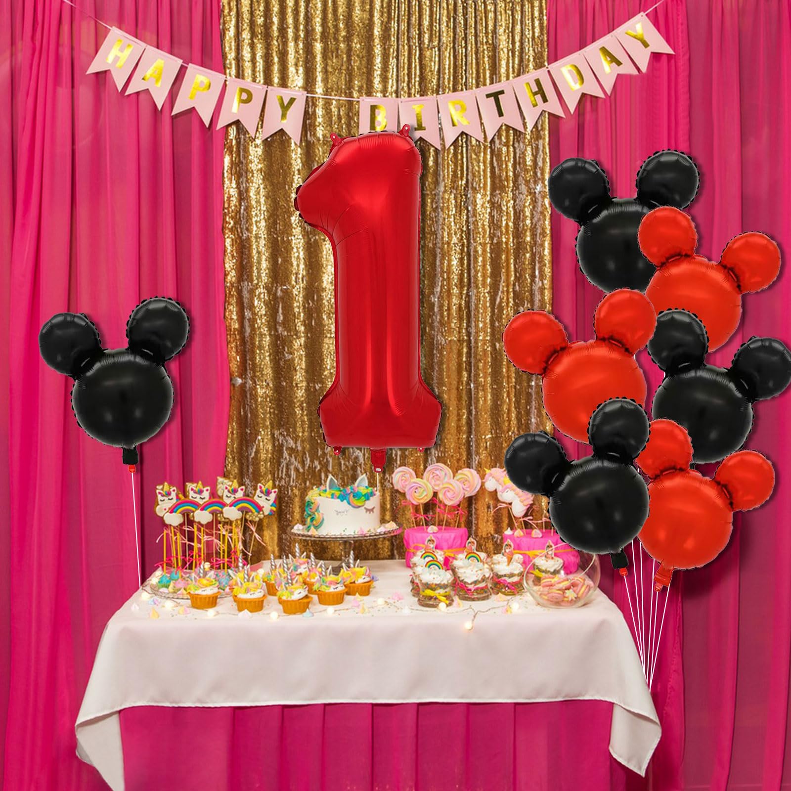 Snapklik.com : 1st Mouse Birthday Balloons 43 Inch Red Number 1 Foil ...