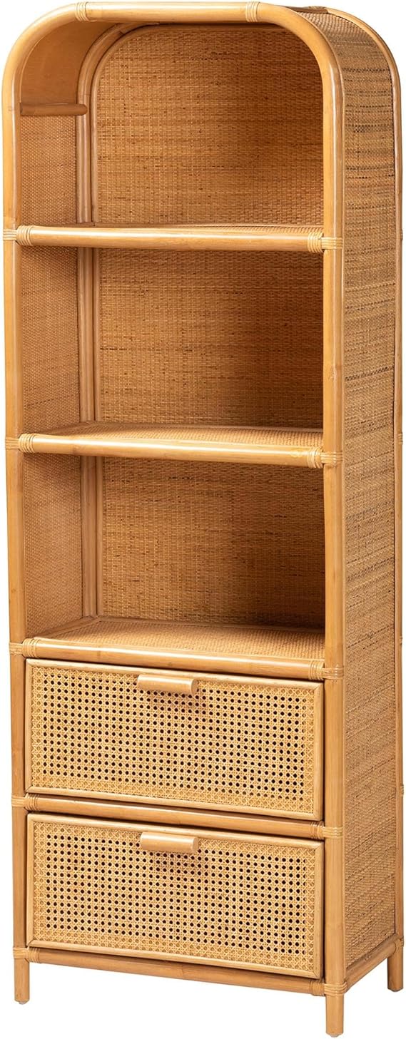 Amazon.com: bali & pari Curacao Modern Bohemian Light Honey Rattan 2 ...