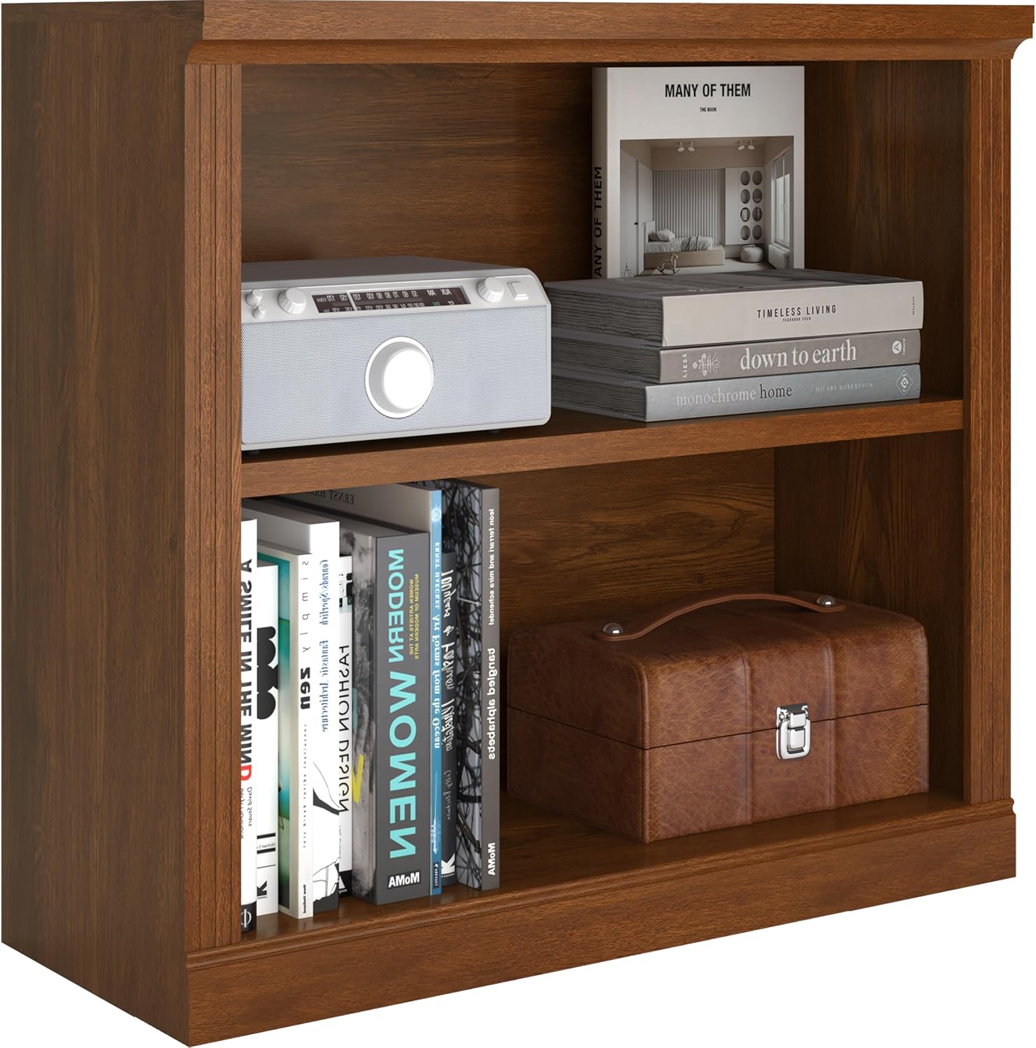 Amazon.com: Zhiseek 2-Tier Bookshelf Basic Book Case, Wooden Storage ...