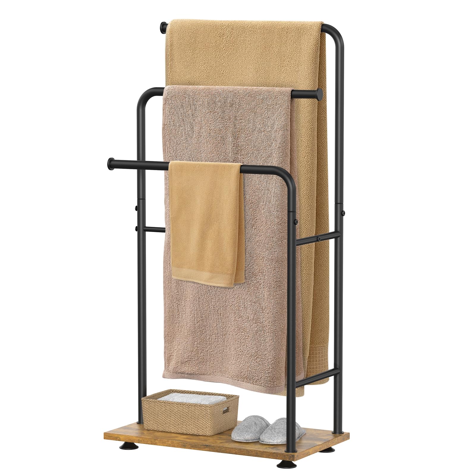 Free Standing Towel Racks for Bathroom, 3 Tier Metal Floor Towel Rack ...