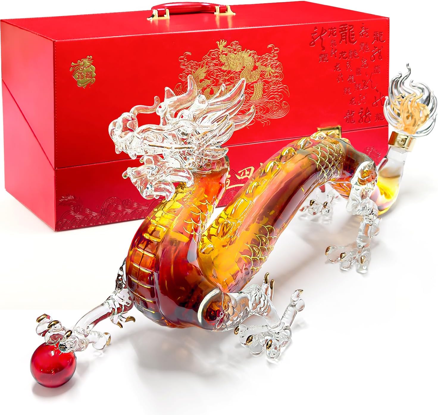 Amazon.com | 1000ML Dragon Whiskey Decanter with Gift Box, Chinese ...