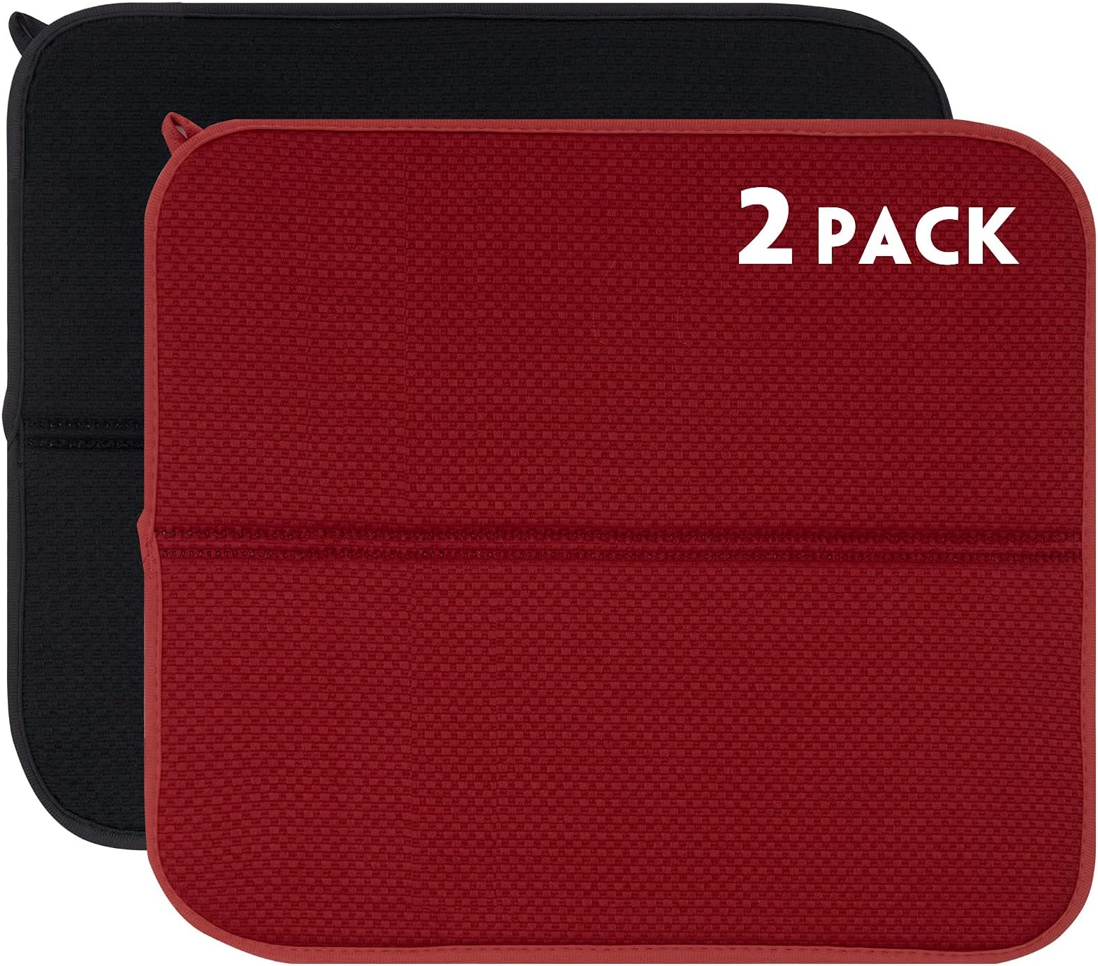 Amazon.com: 2 Pack Dish Drying Mats for Kitchen, Microfiber Dish Drying ...