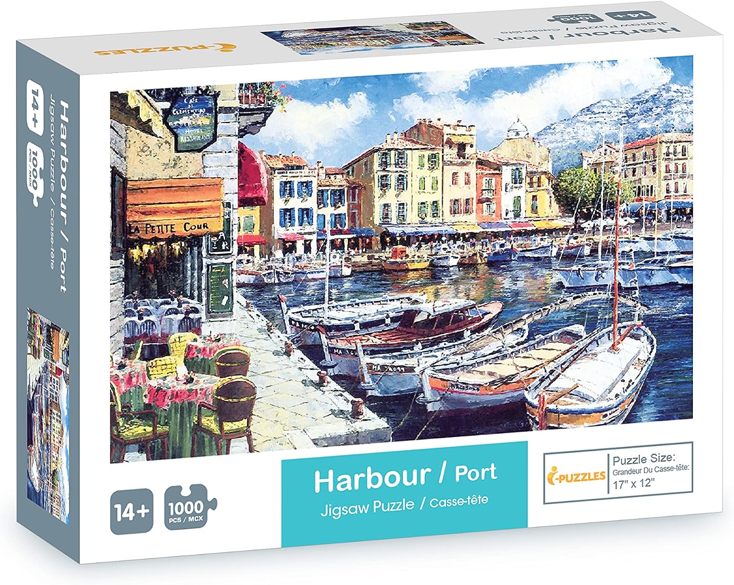 Amazon.com: Jigsaw Puzzle | Oil Painting Style Harbour - Sailboat ...
