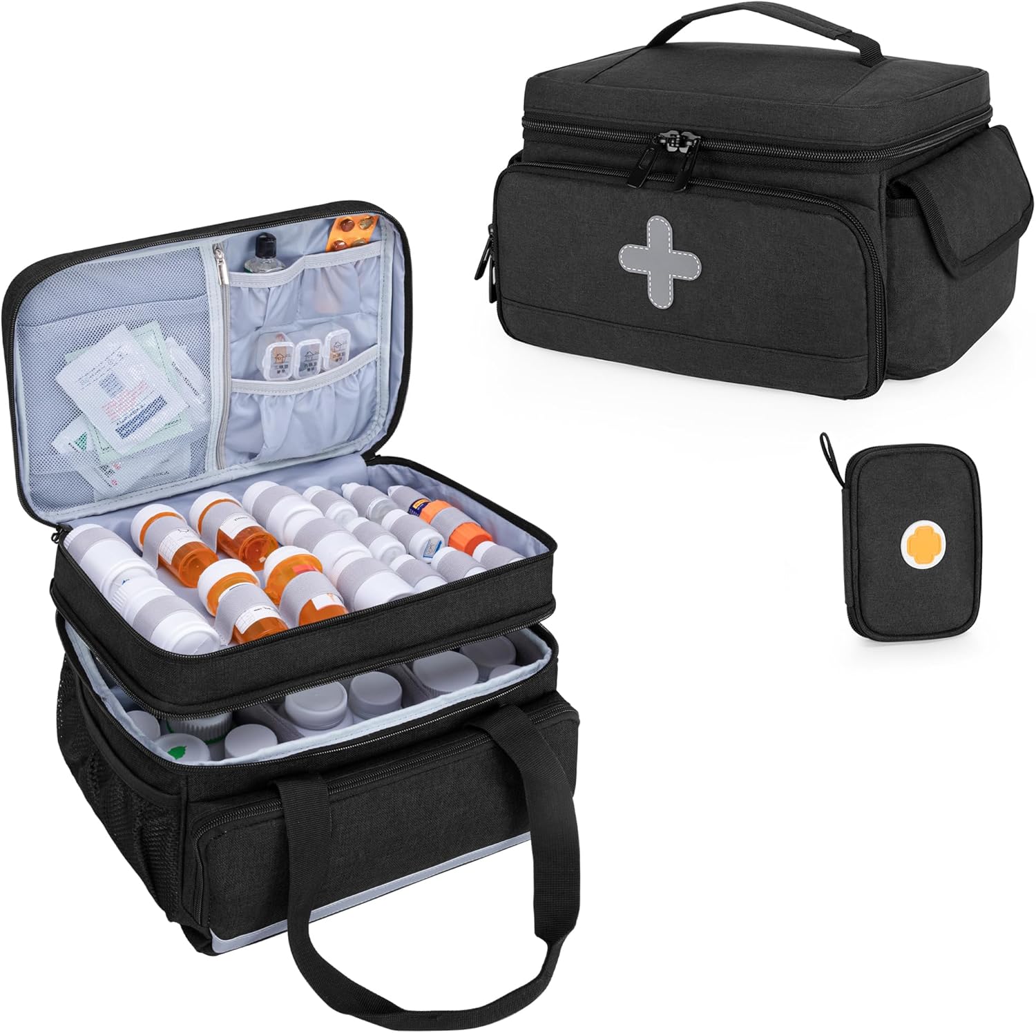 Amazon.com: CURMIO Medicine Storage Bag Empty, Lockable Pill Bottle ...