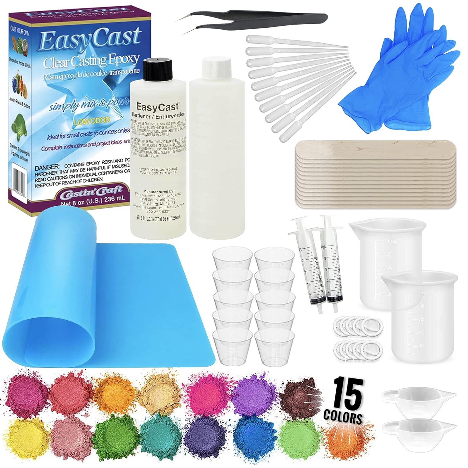 Clear Casting Epoxy Resin Kit with 15 Resin Tinting Nepal | Ubuy