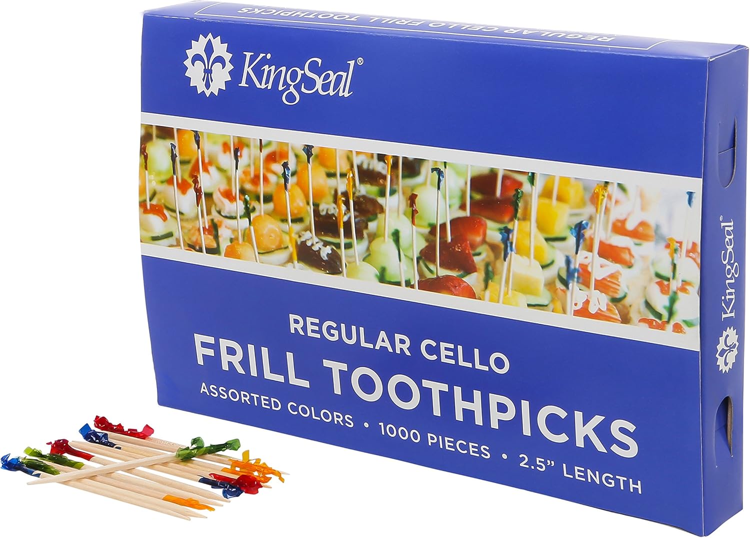 Amazon.com | 5000 Count | KingSeal Regular Frill Toothpicks, Assorted ...
