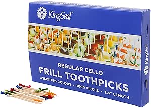 Amazon.com | 5000 Count | KingSeal Regular Frill Toothpicks, Assorted ...