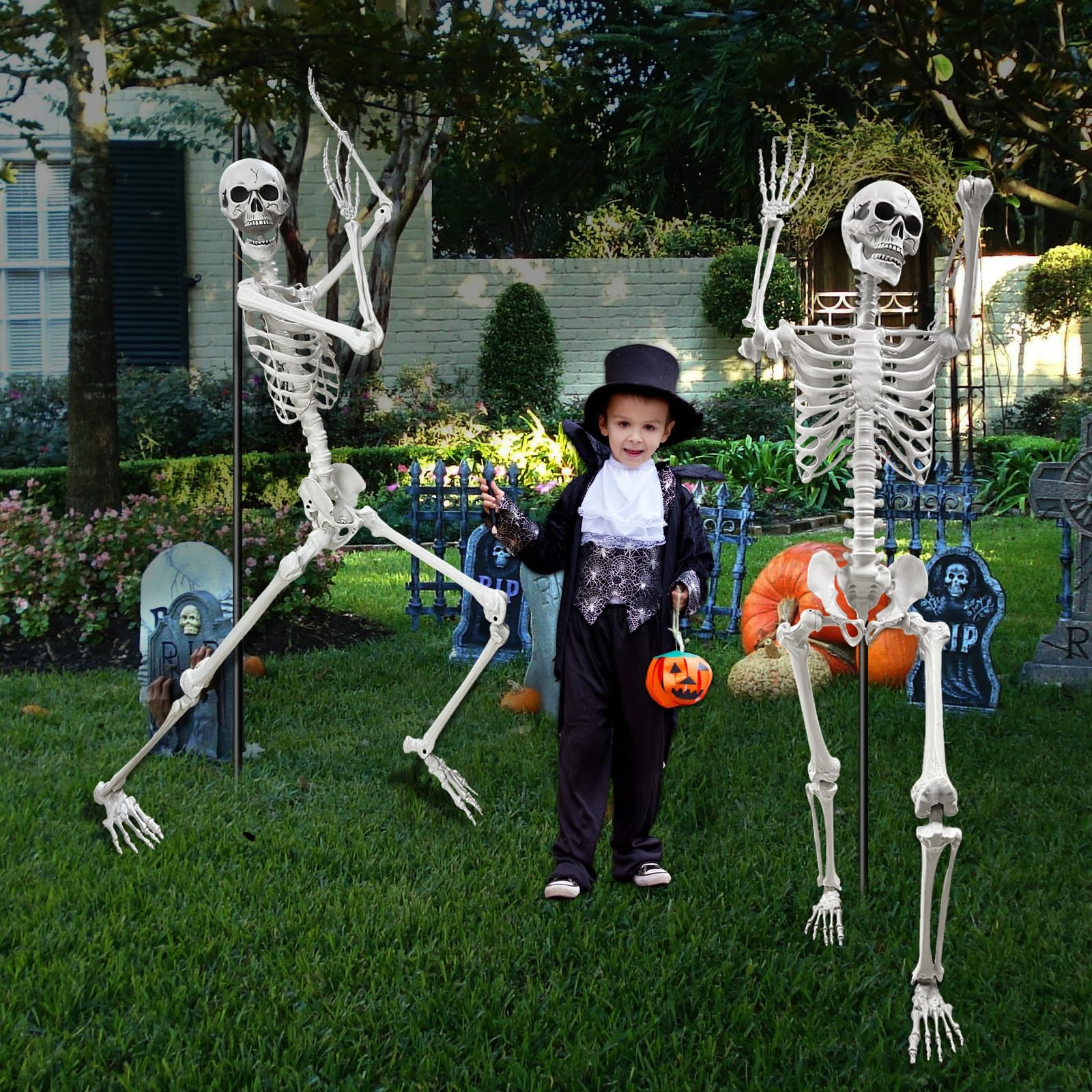 Snapklik.com : Wocst 5.4Ft Halloween Life Size Human Skeleton
