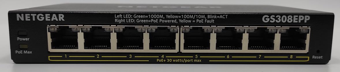 NETGEAR GS308EPP PoE Switch 8 Port Gigabit Ethernet LAN Switch PoE+ ...