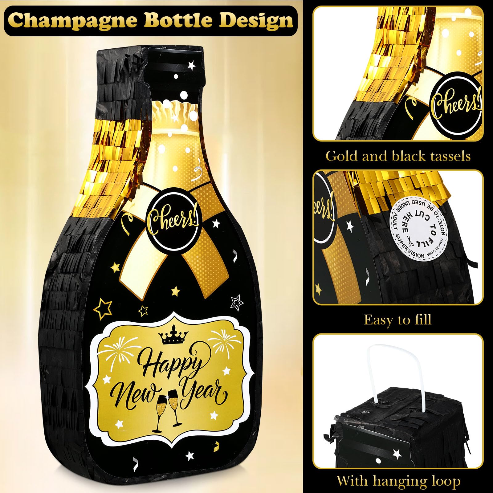 Snapklik.com : Capoda Happy New Year Champagne Pinata Set 16 X 8.3 X 3 ...