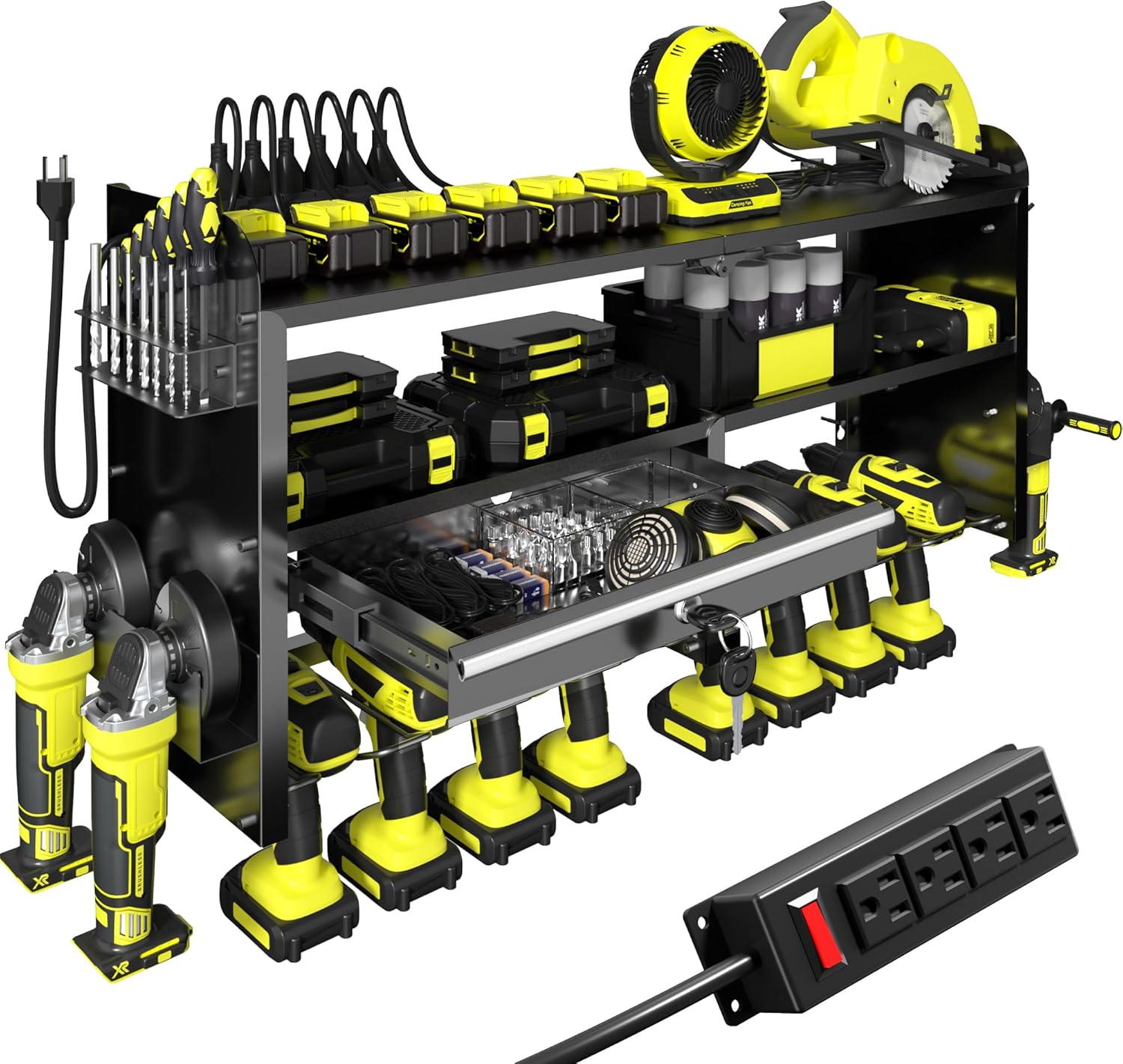 Amazon.com: KSVO Power Tool Organizer Wall Mount with Drill Rack ...