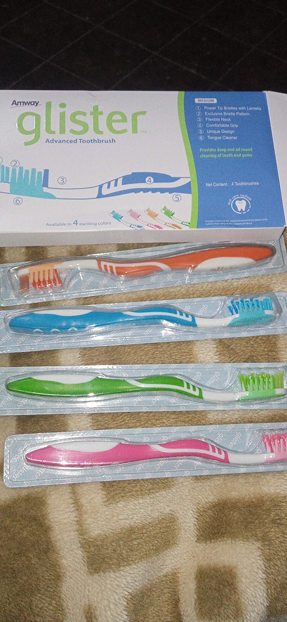 Amway Advanced Persona Glister Manual Toothbrush For Adults- Pack Of 4 ...