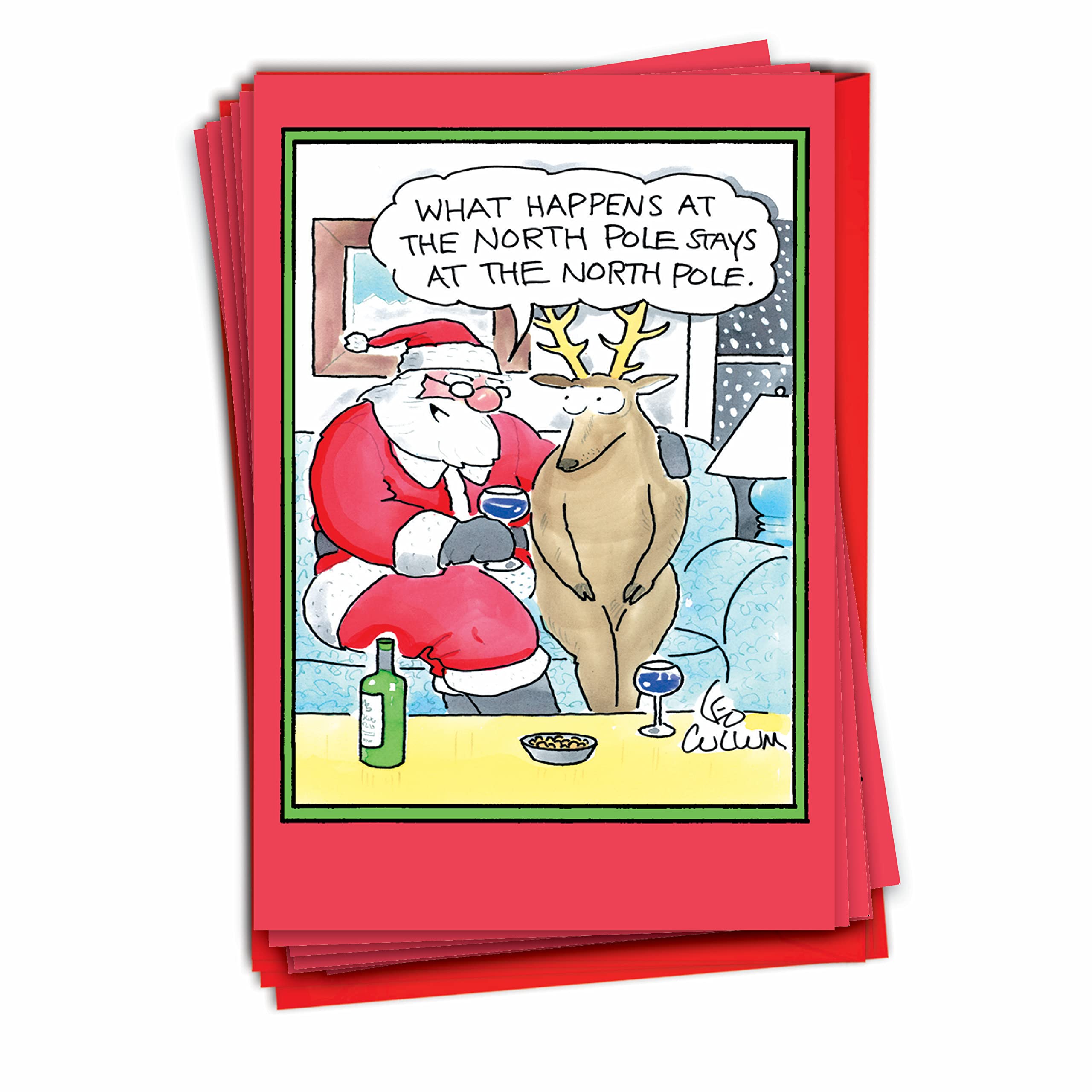 NobleWorks - 12 Funny Christmas Cards for Adults - Cartoon Xmas Humor ...