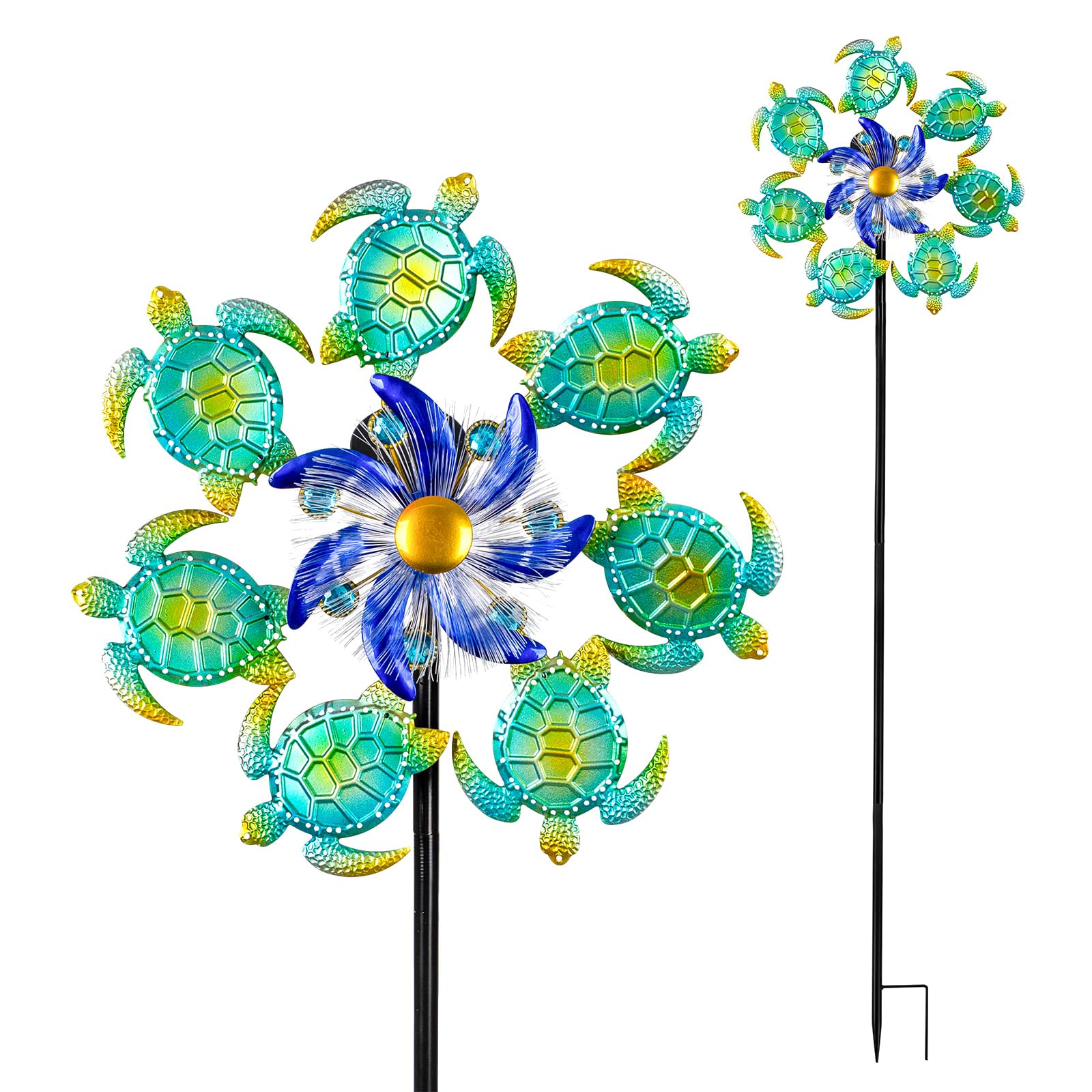 Amazon.com: Outdoor Solar Wind Spinners for Yard and Garden - 51" Sea ...