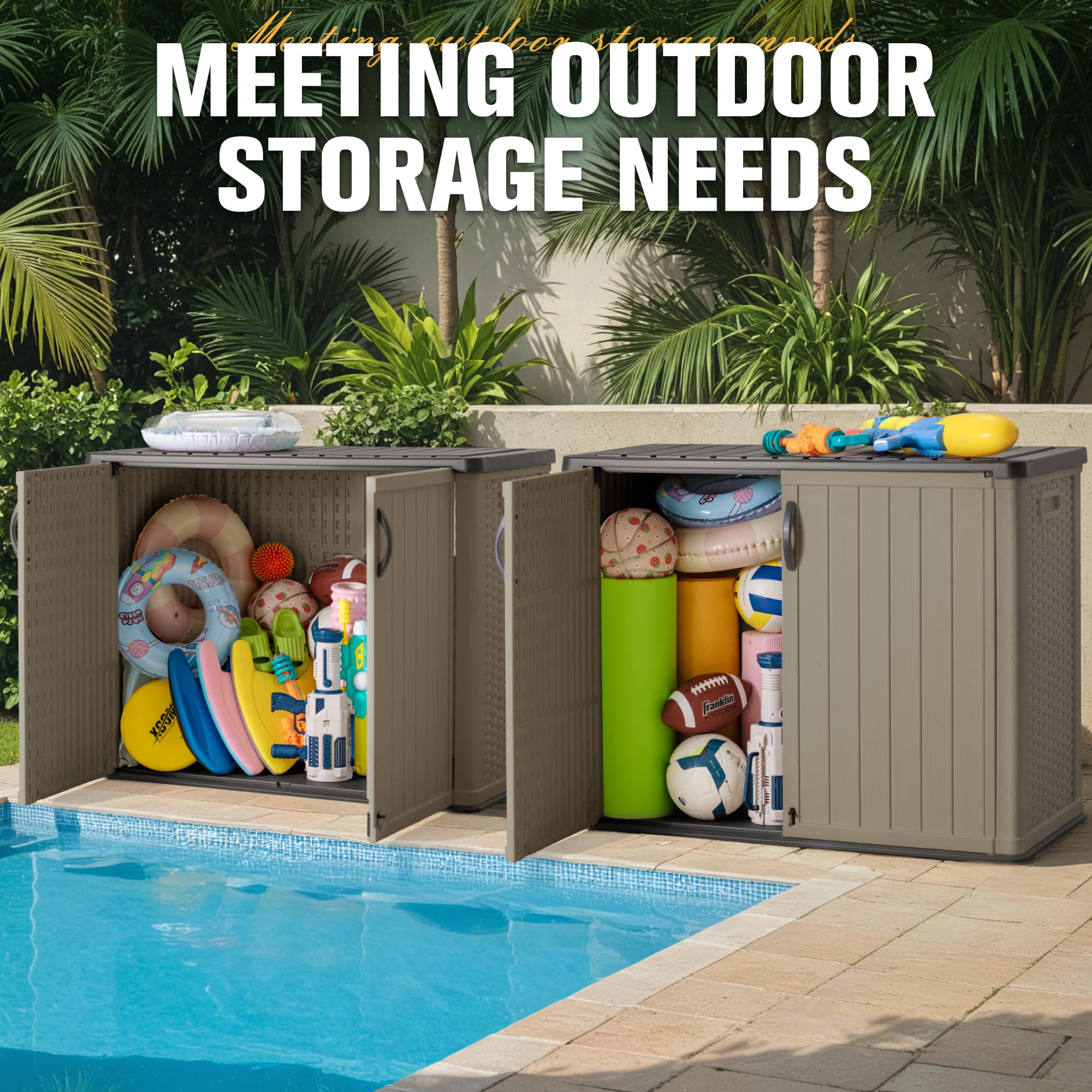 Snapklik.com : Greesum Outdoor Horizontal Storage Sheds 27 Cu.ft Resin ...