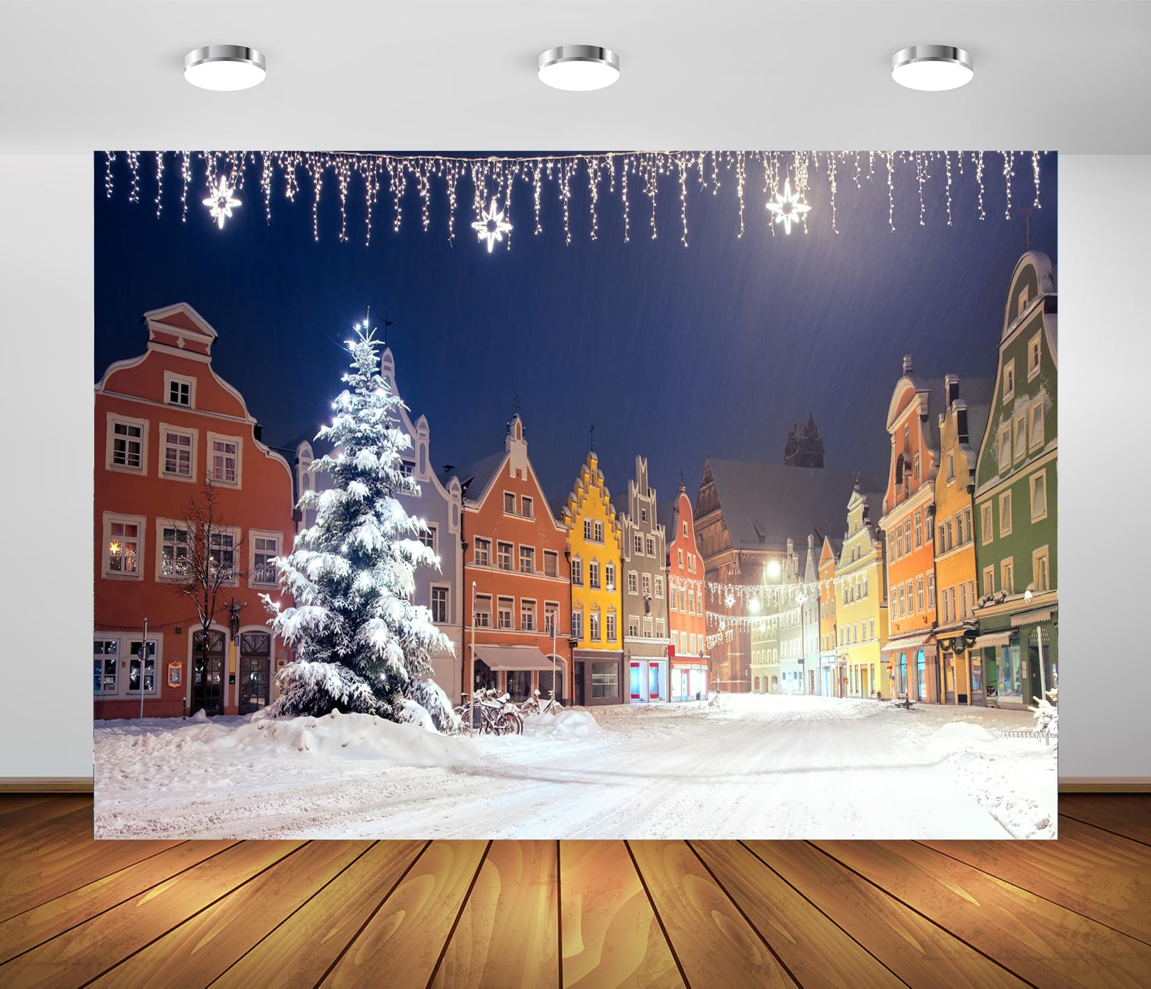 Amazon.com : BELECO 9x6ft Fabric German Christmas Winter Backdrop ...