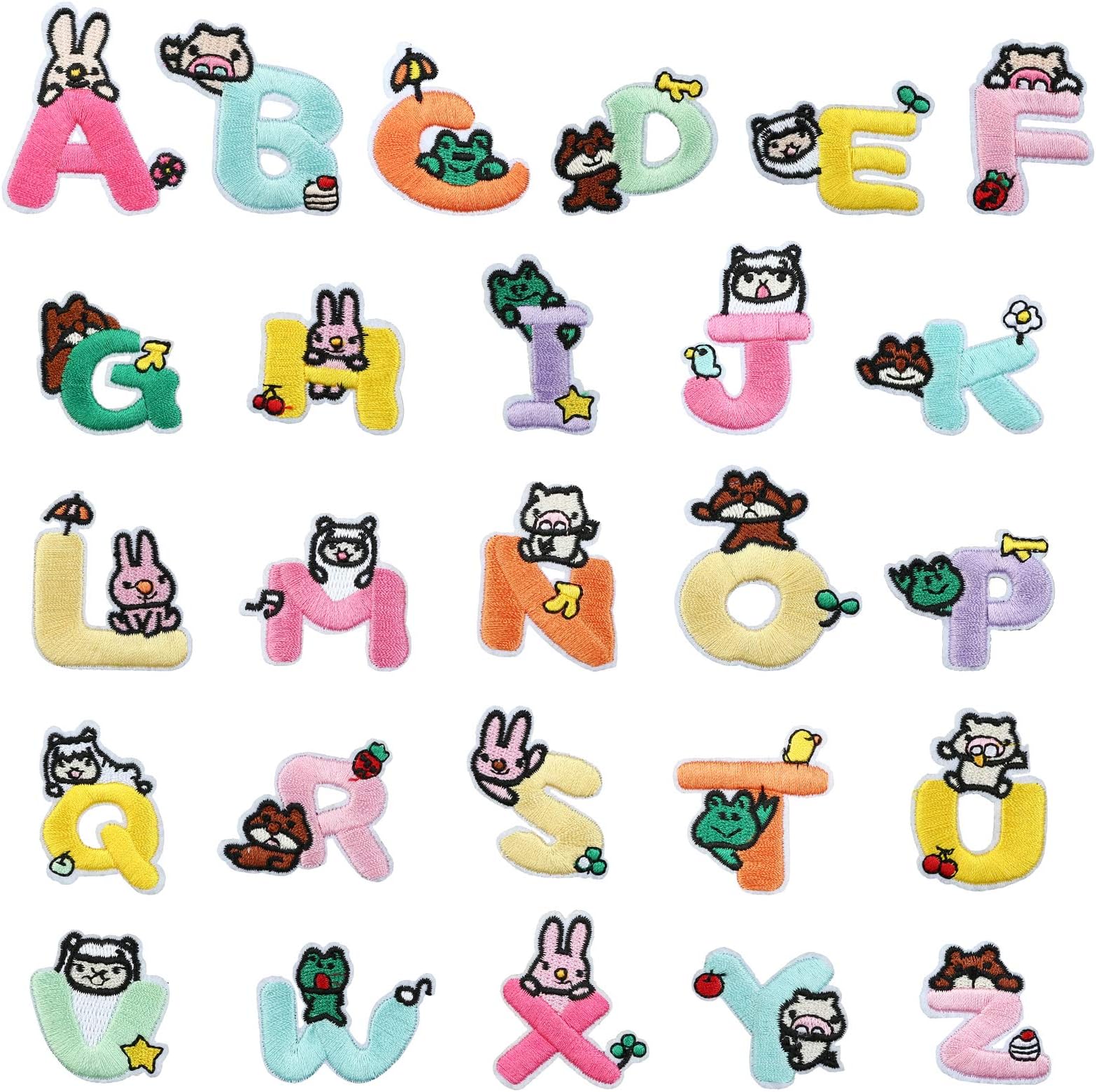 LEMESO 62 piezas Parches para Ropa de 26 Letras Parches Bordados para ...