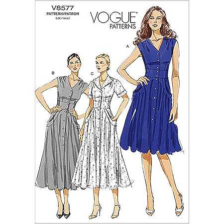 Amazon.com: VOGUE PATTERNS V8766 Misses'/Misses' Petite Dress, Size D5 ...