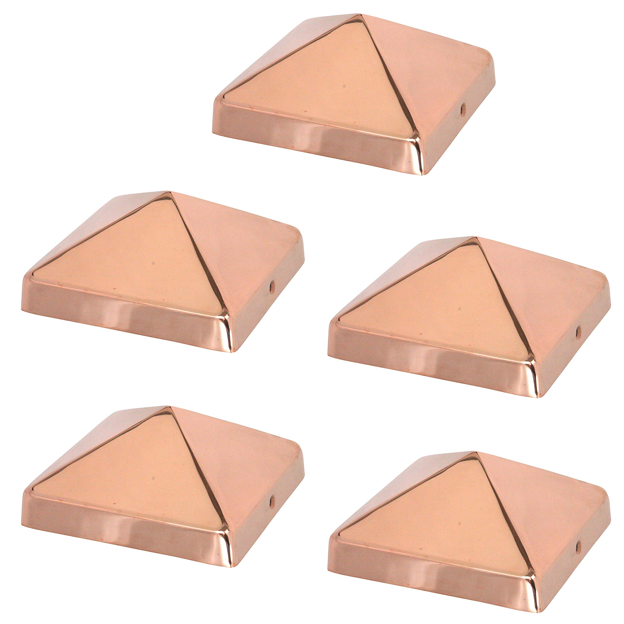 8x8 Copper Pyramid Post Caps (5-Pack) - Extended Lip - Solid Copper ...