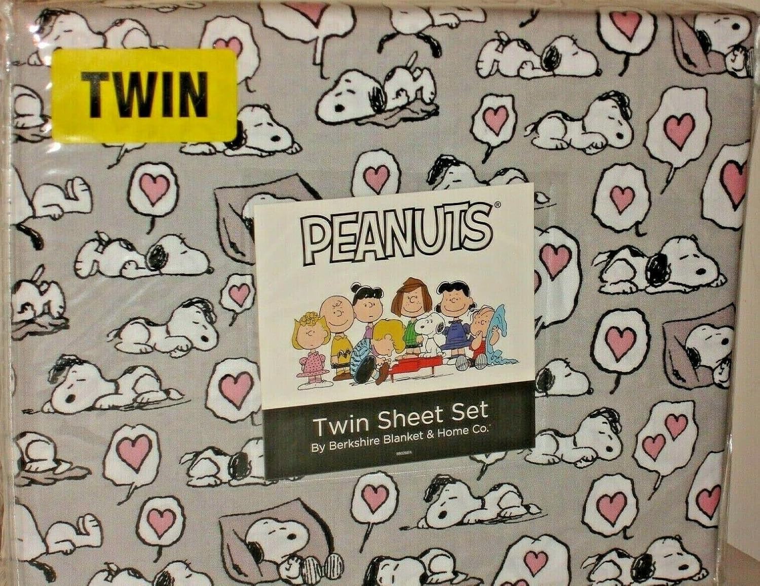 Amazon.com: Peanuts Valentine Snoopy Napping True Love with Hearts Twin ...