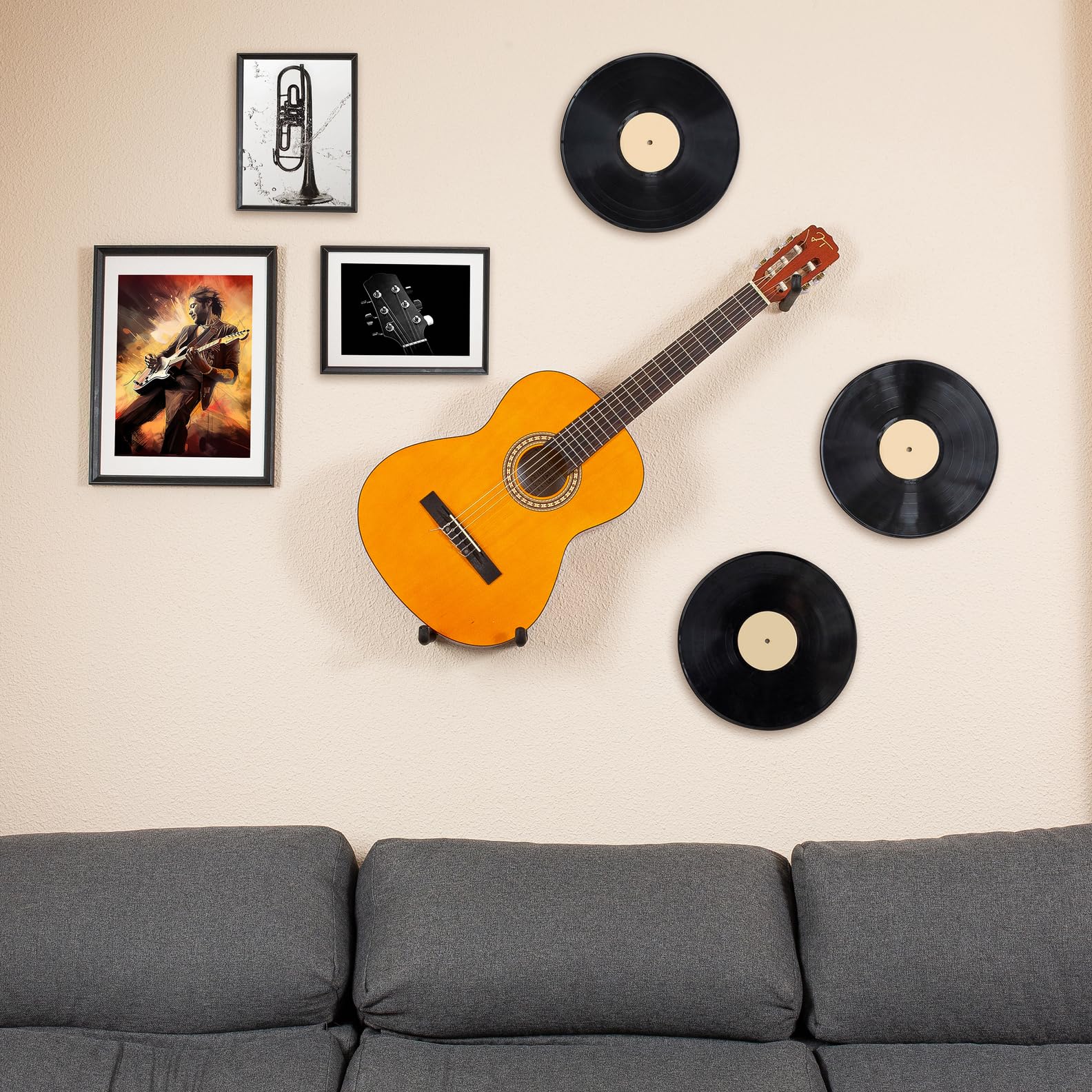 Snapklik.com : Guitar Hanger Wall Mount Horizontal - Tilted Display ...
