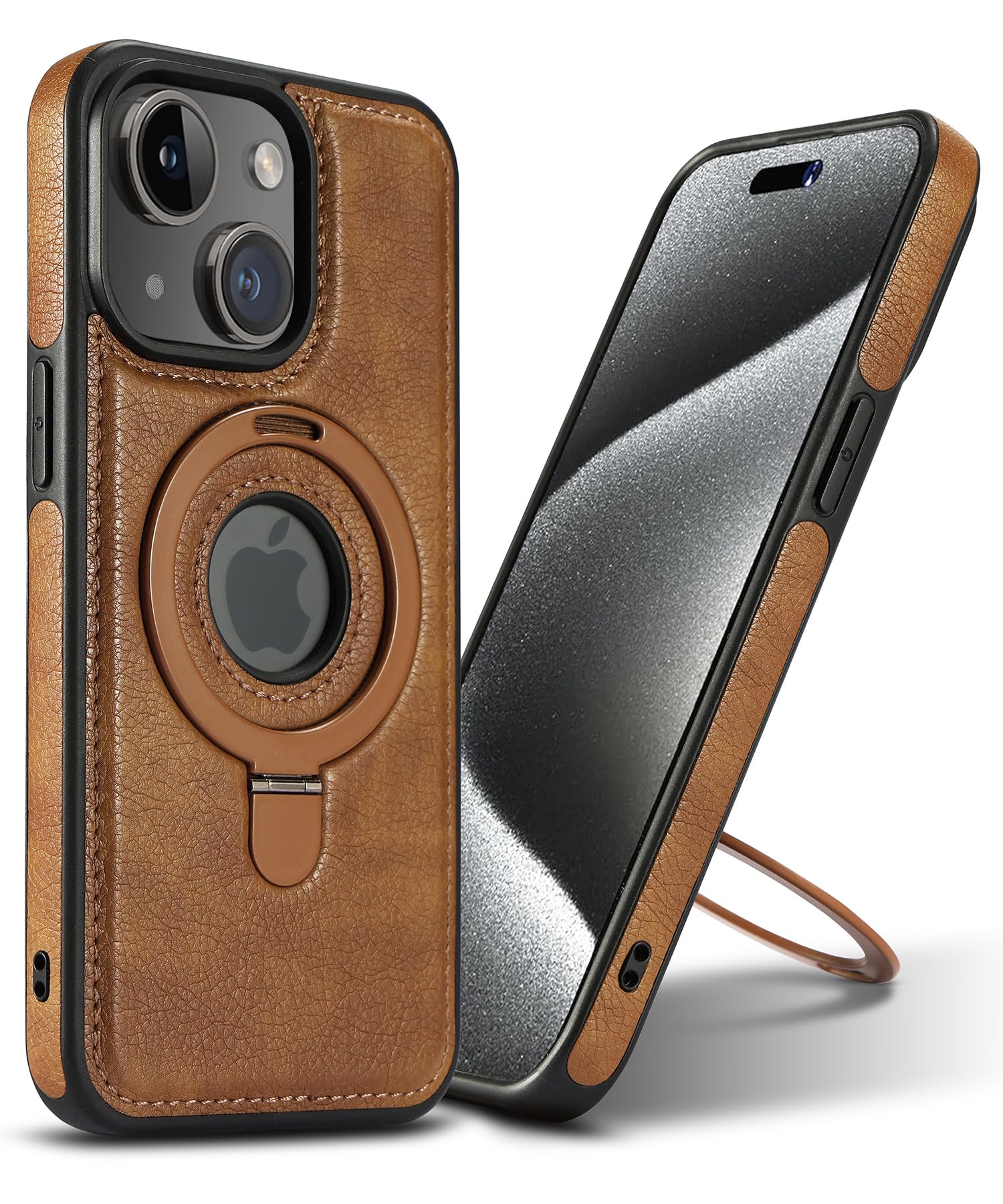 Amazon.com: VAUSERDY Magnetic for iPhone 14 Plus Leather Case,Invisible Stand [Compatible with ...