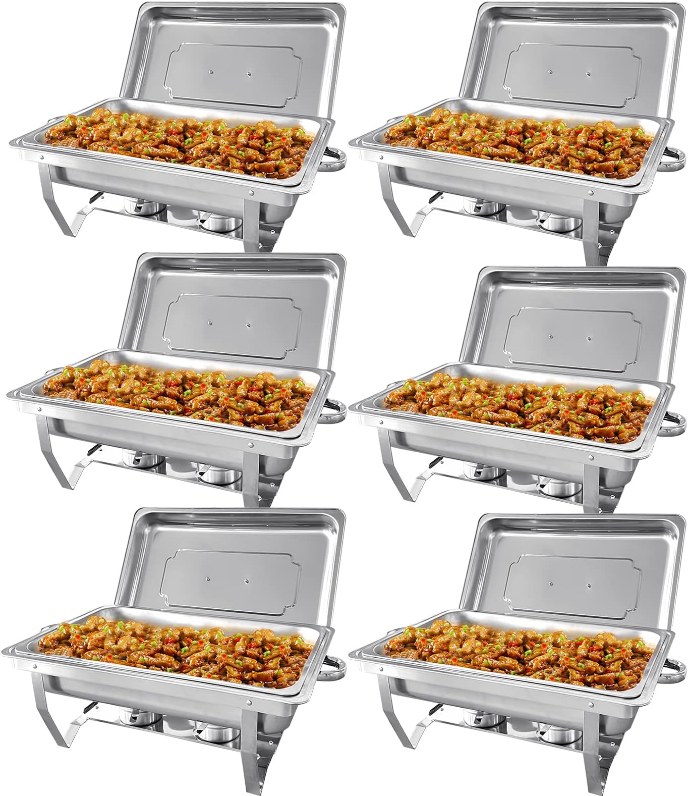 Amazon.com: PYJJZU Chafing Dish Buffet Set 8 Qt Stainless Steel ...