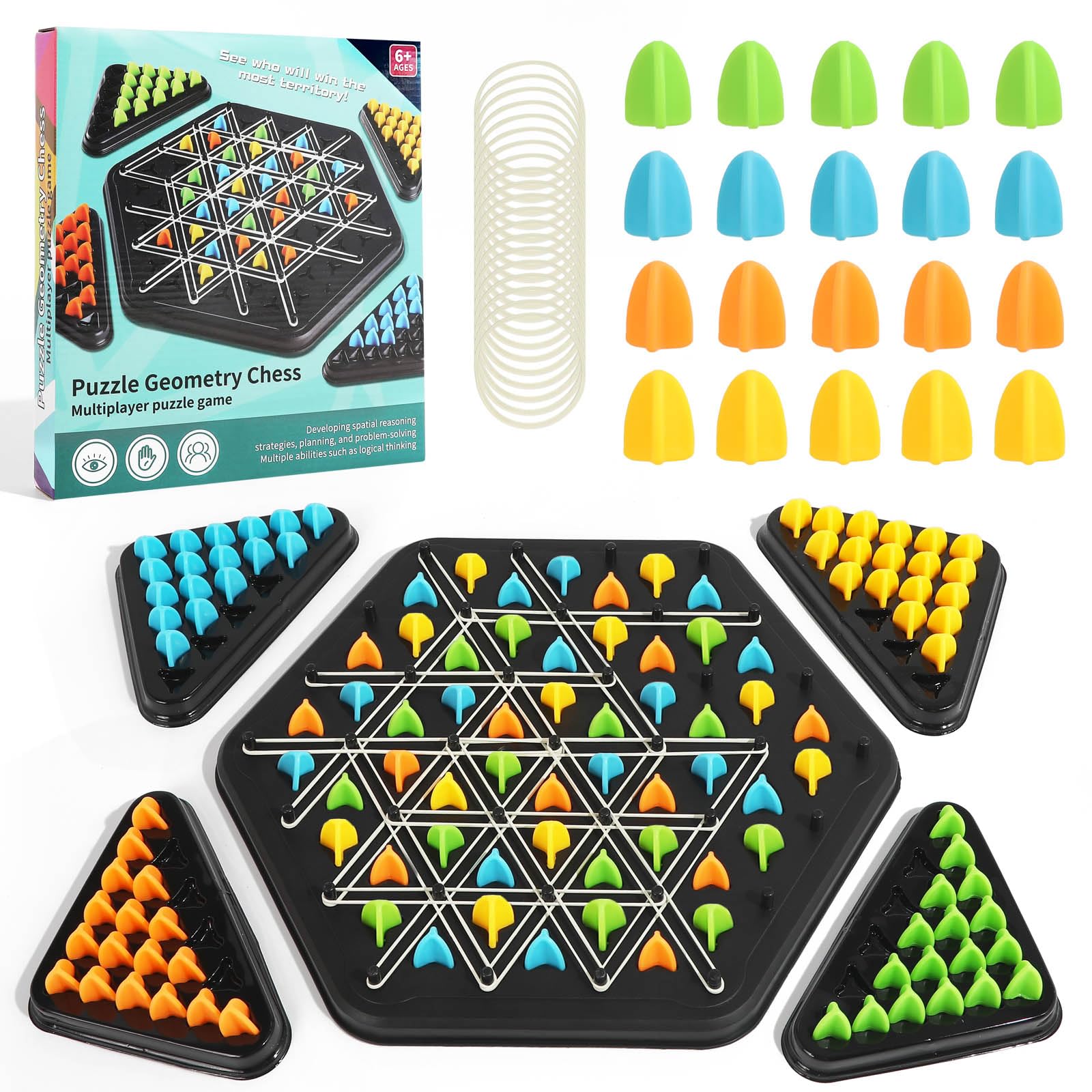 Amazon.com: Large Chain Triangle Chess Game, Triggle Game, Intellectual ...