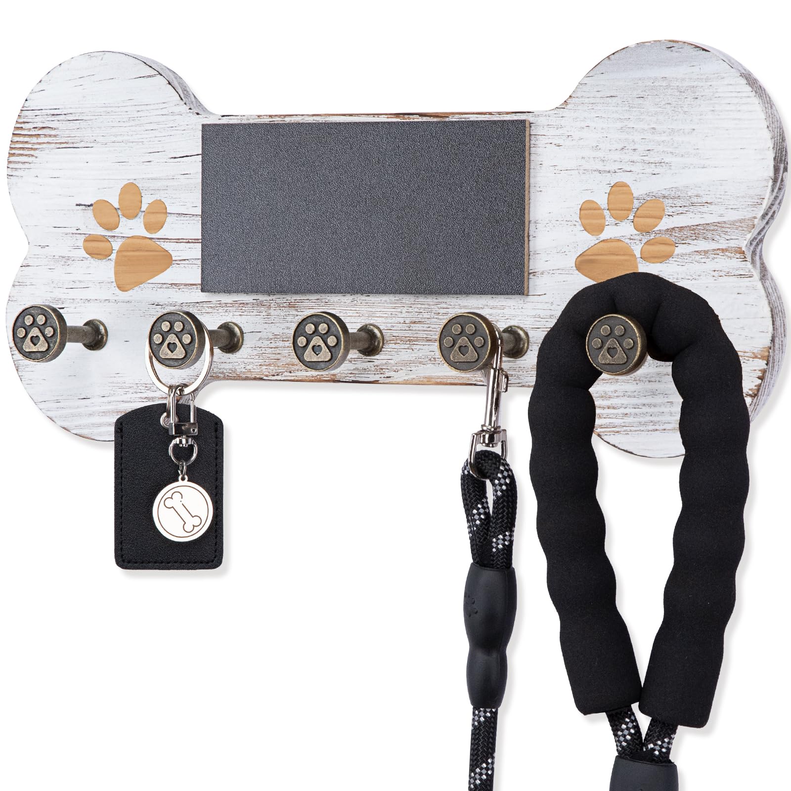 Amazon.com: Nekon Dog Leash Holder for Wall - Wooden Key Holder Wall ...