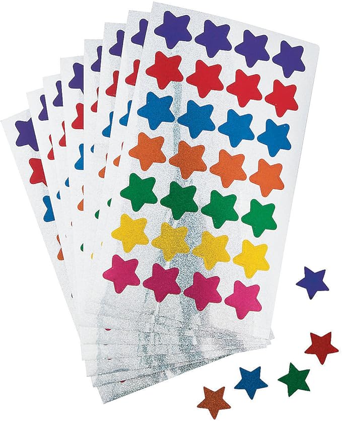 Amazon.com: Fun Express Basic Star Stickers - 25 Pieces - Educational ...