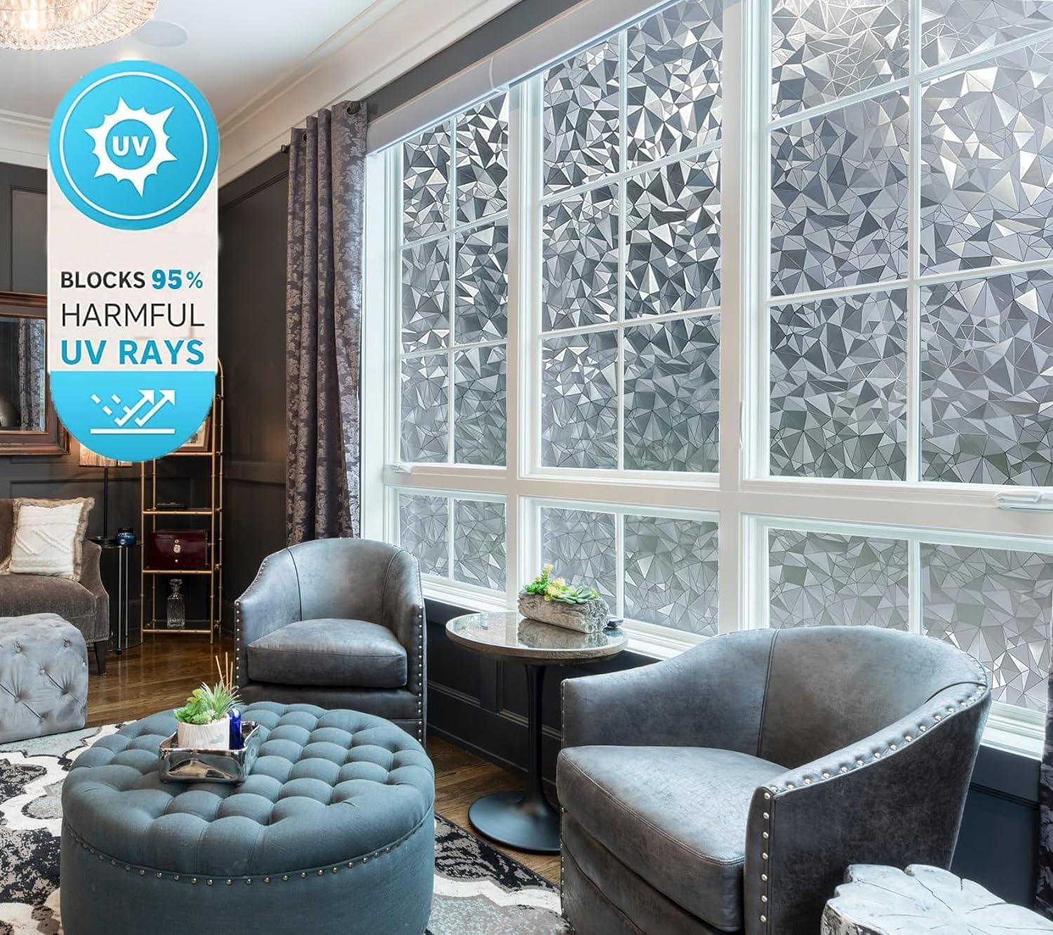 Snapklik.com : Bloss Privacy Window Film,3D Diamond Decorative Windows ...
