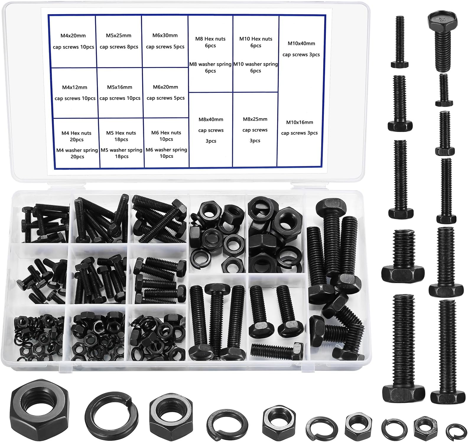 Brackit Nut & Bolt Set 240 pc - Includes Machine Bolts, Lock Washers ...
