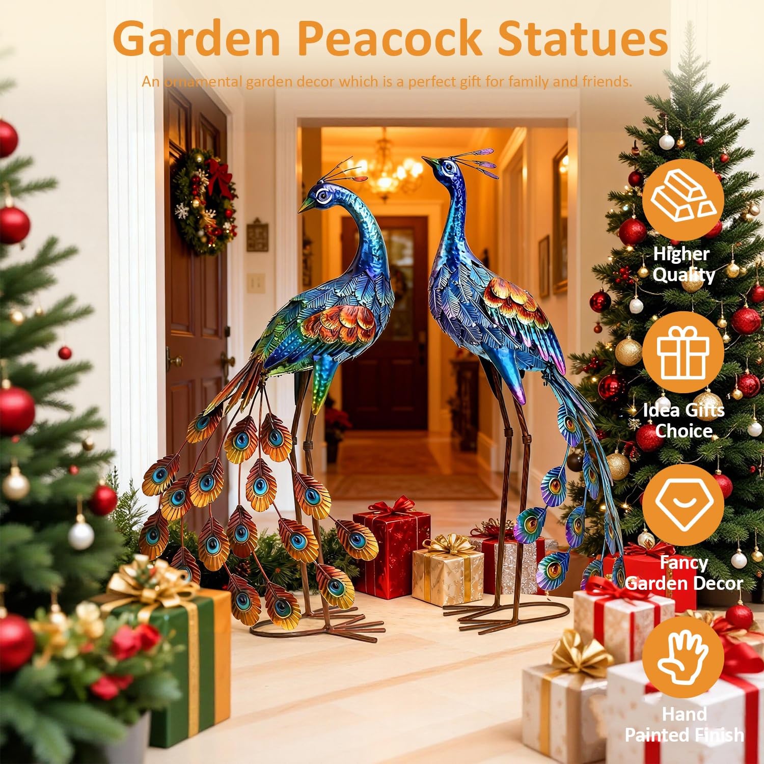 Snapklik.com : Peacock Garden Statue And Sculpture, Metal Peacocks Yard ...
