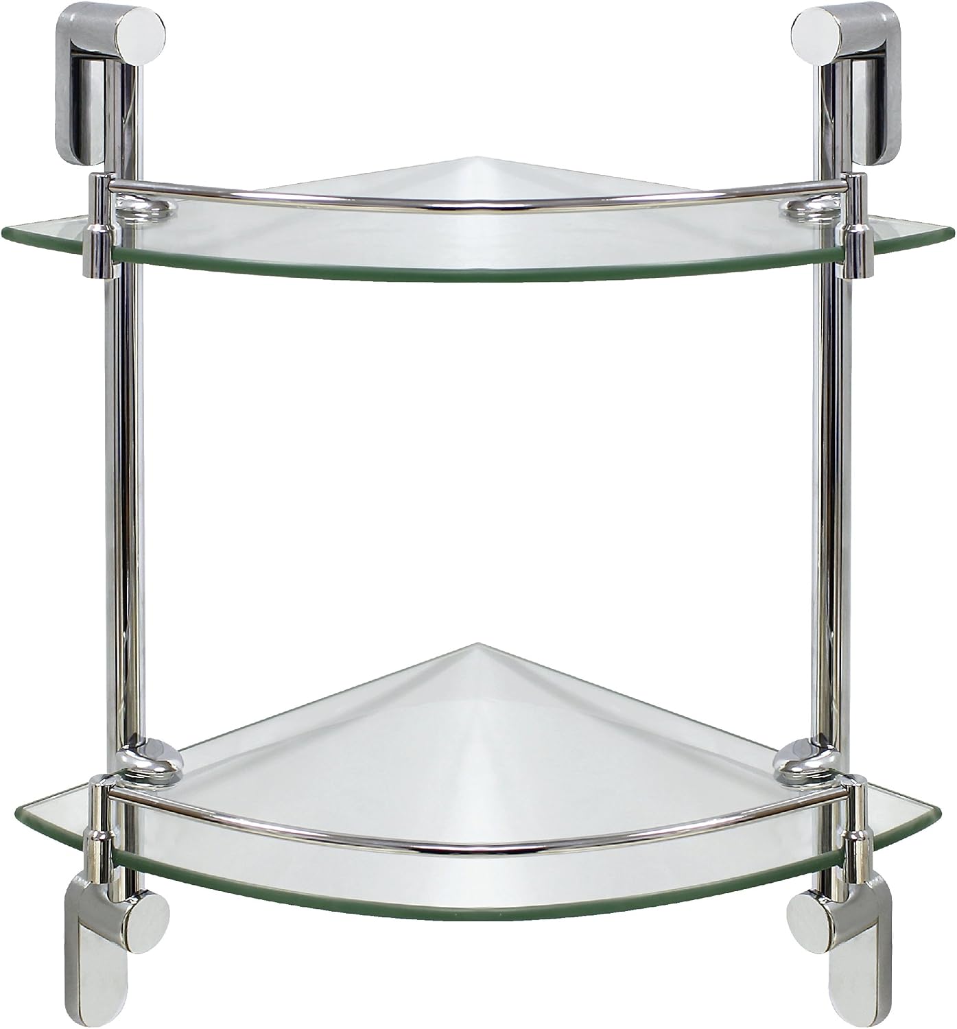 MODONA 8923-A Glass Double Corner Shelf with Rail Oval Series - Amazon.com